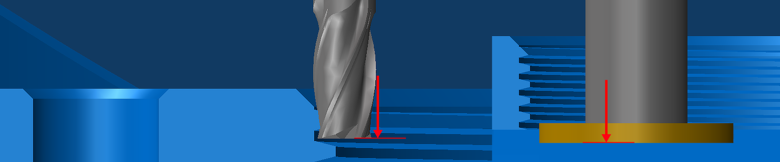 Xr position of milling tool, Blunt Start Blunt End